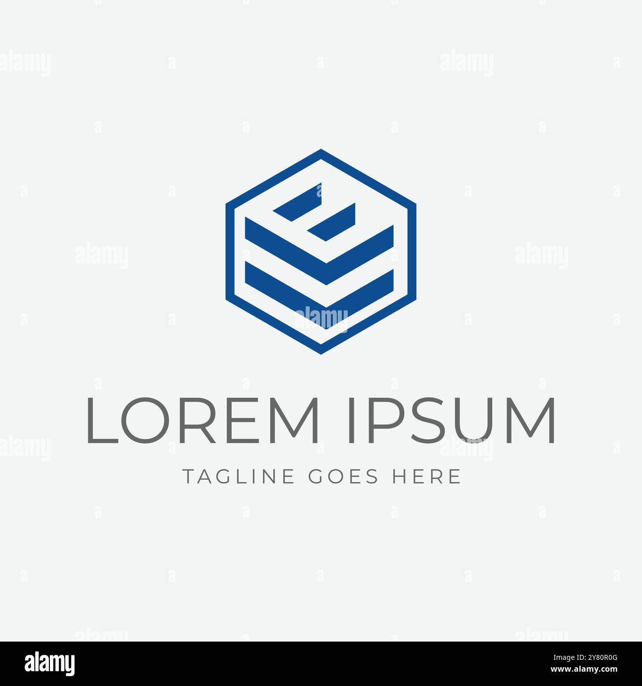 Clever Negative Space Geometric Hexagonal Initial Letter LE EL Icon ...