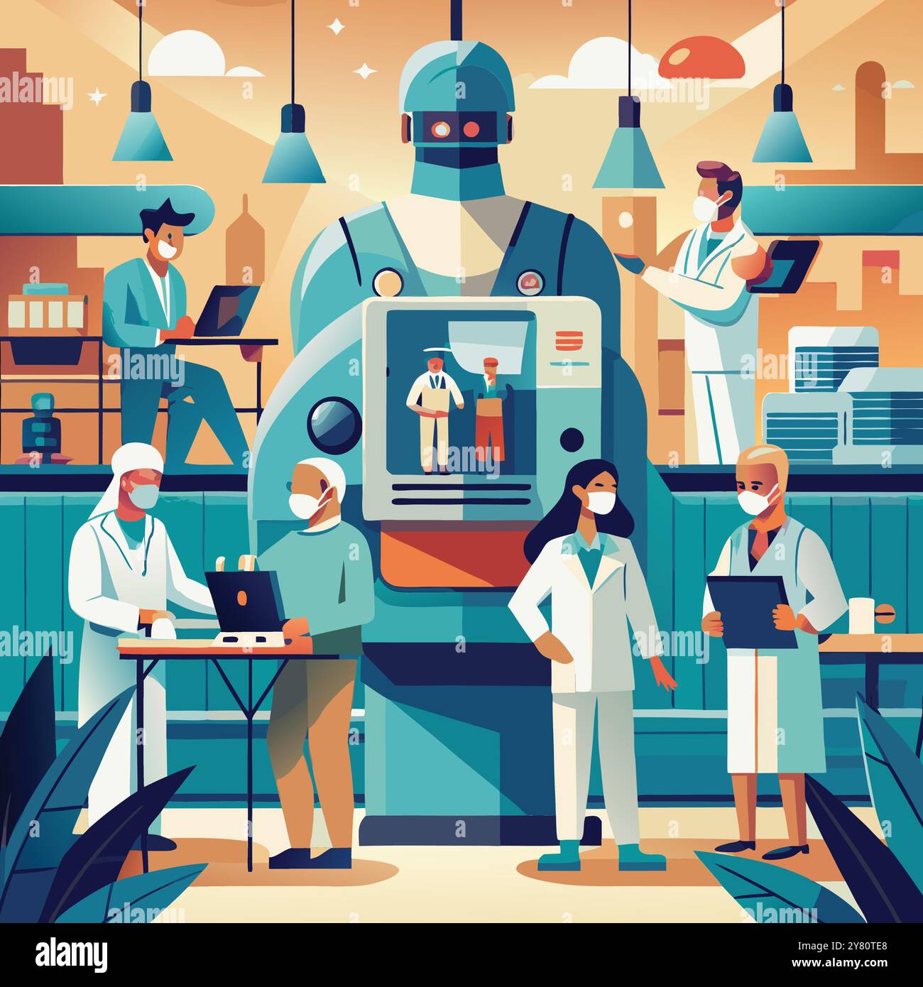 Ai workforce vector vectors hi-res stock photography and images - Alamy