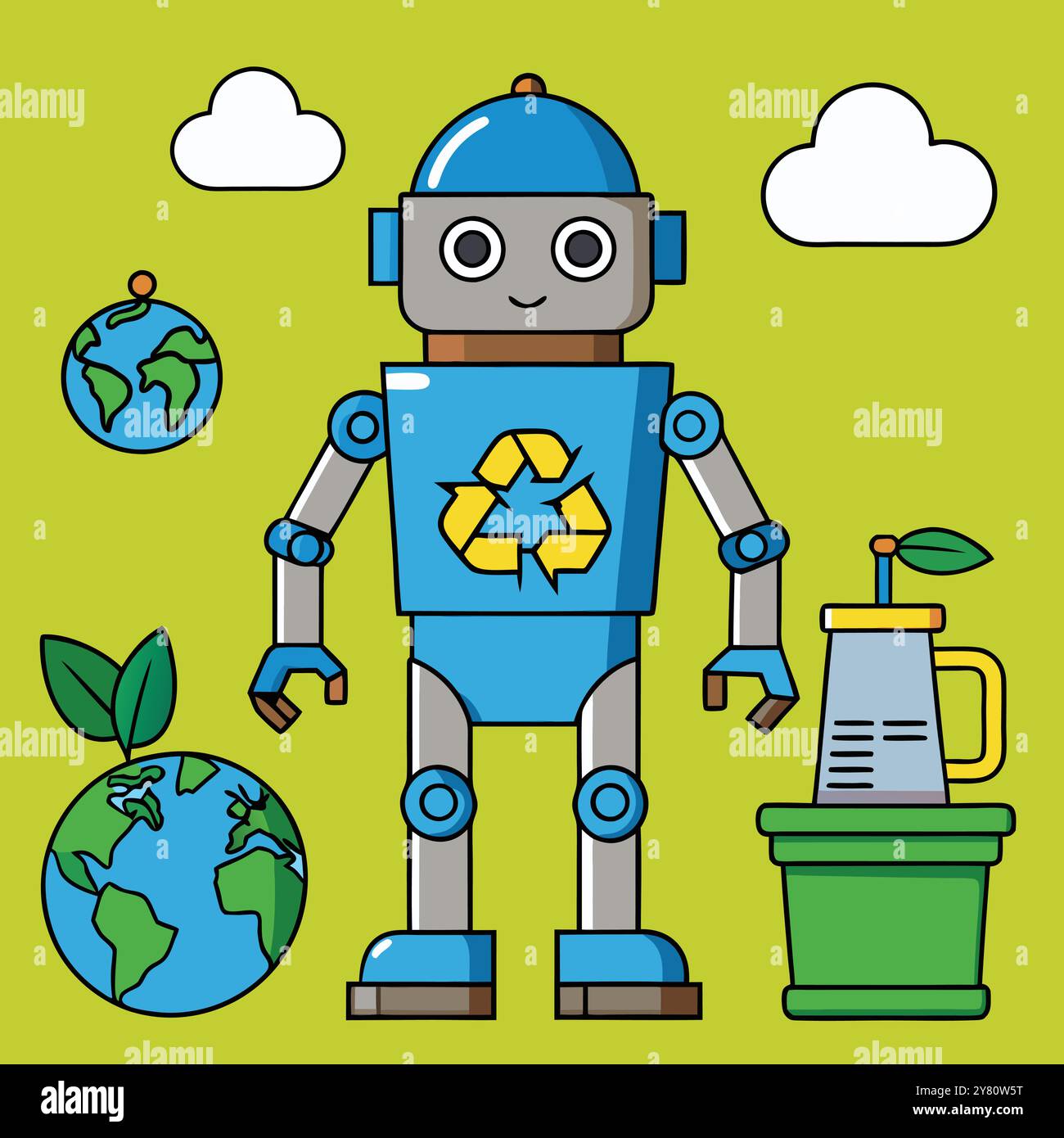 Sustainability hand robot hand Stock Vector Images - Alamy