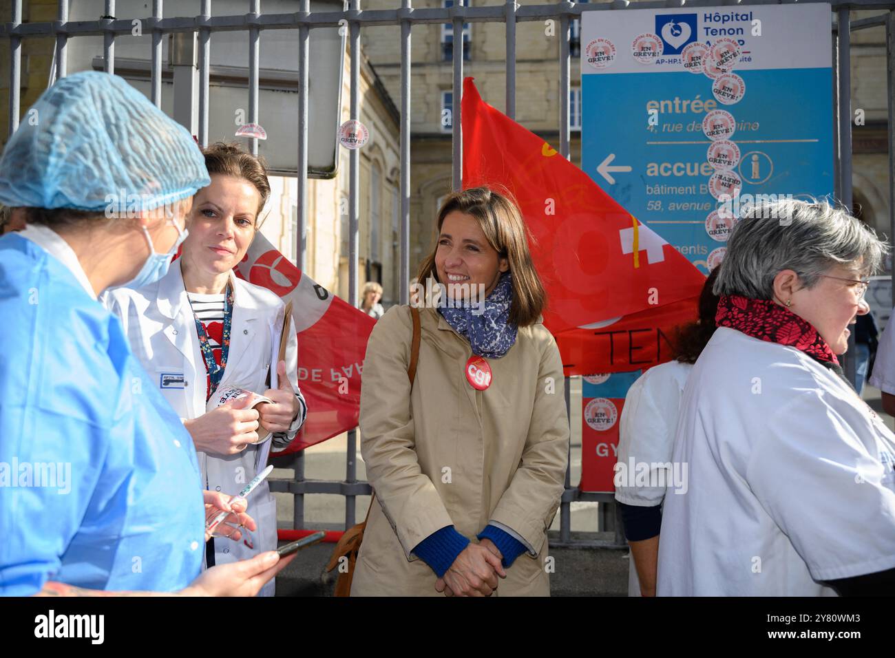 Paris, France. 01st Oct, 2024. General Secretary of Tenon Hospital ...