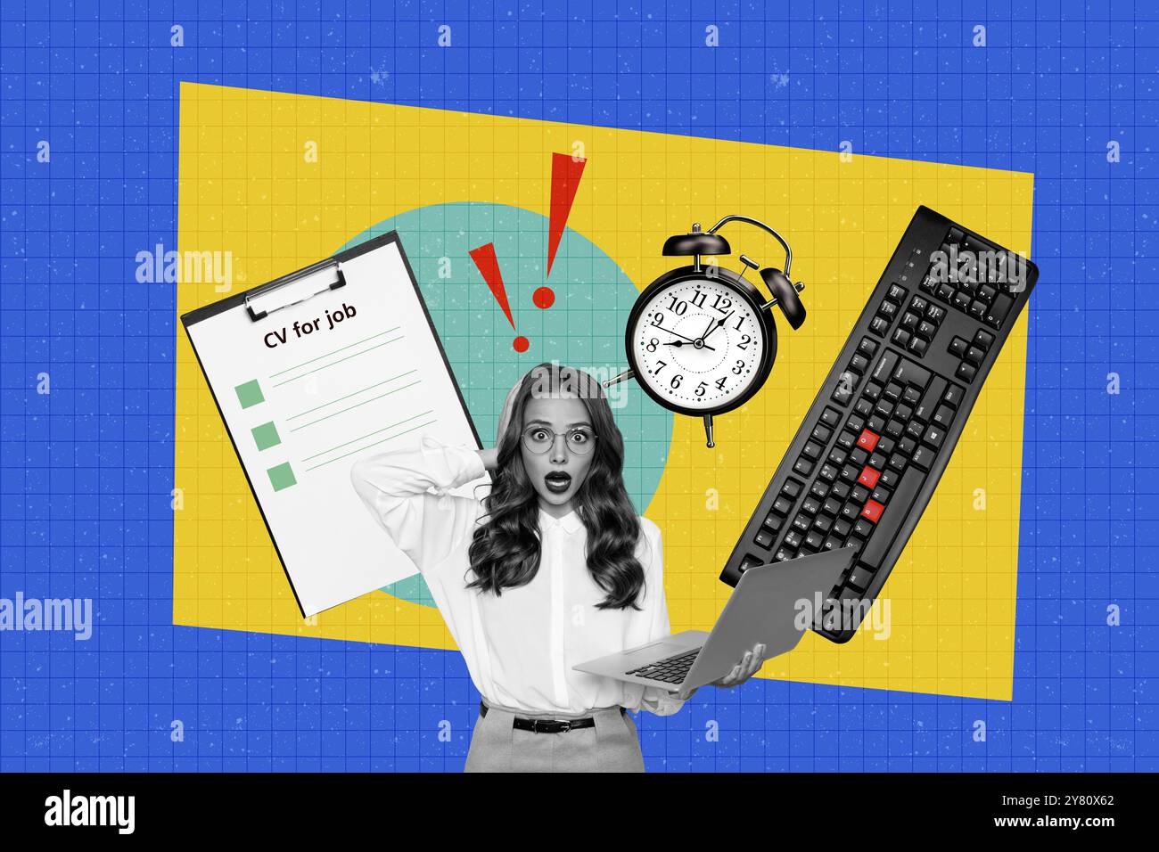 Trend artwork sketch image photo collage of candidate vacancy research ...