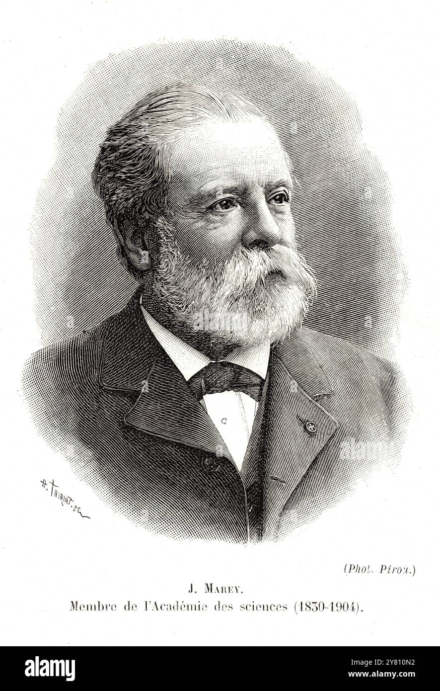 Portrait of Etienne Jules Marey (1830-1903) Historical Engraving Stock ...