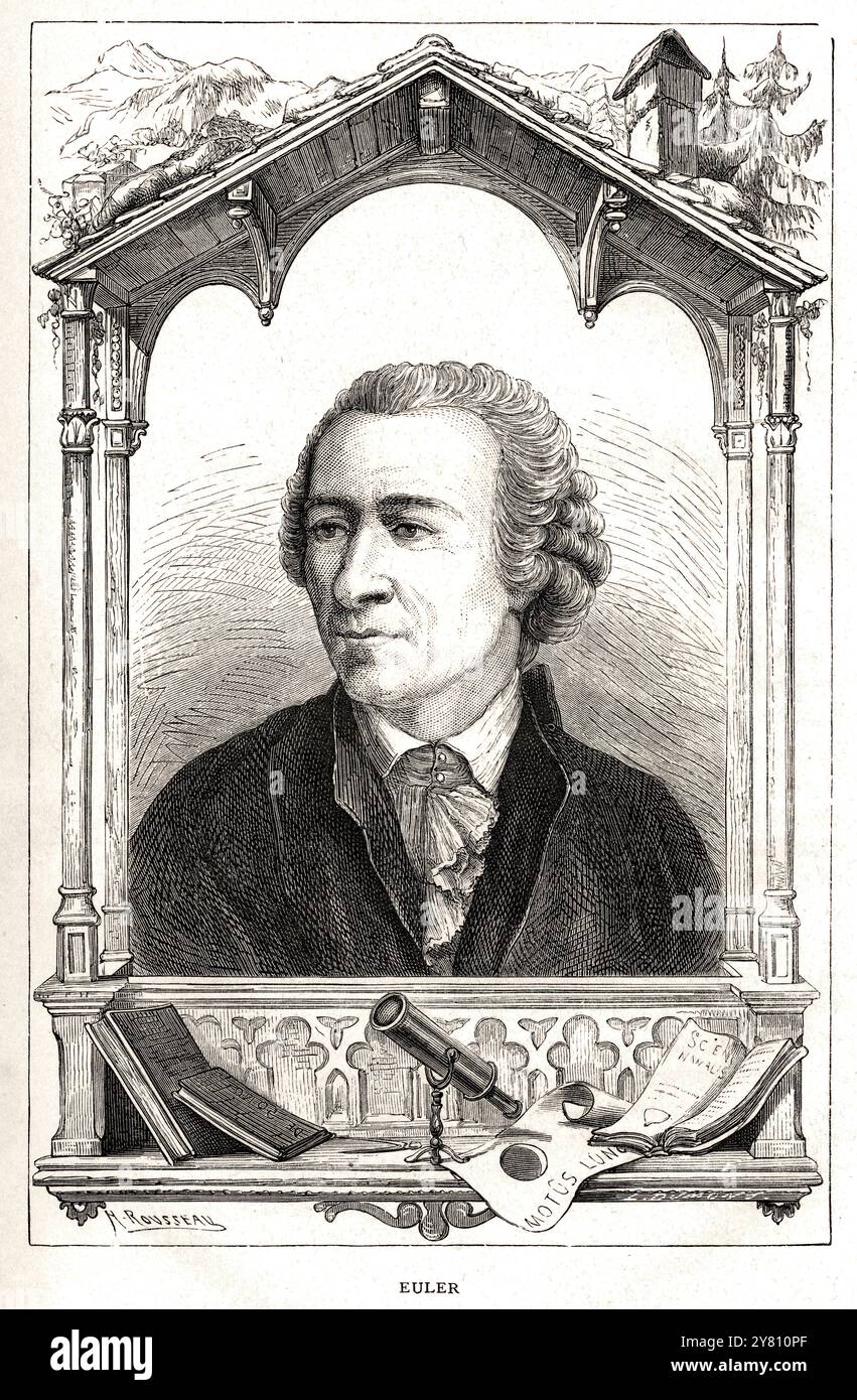 Portrait of Leonhard Euler(1707-1783) Historical Engraving Stock Photo ...