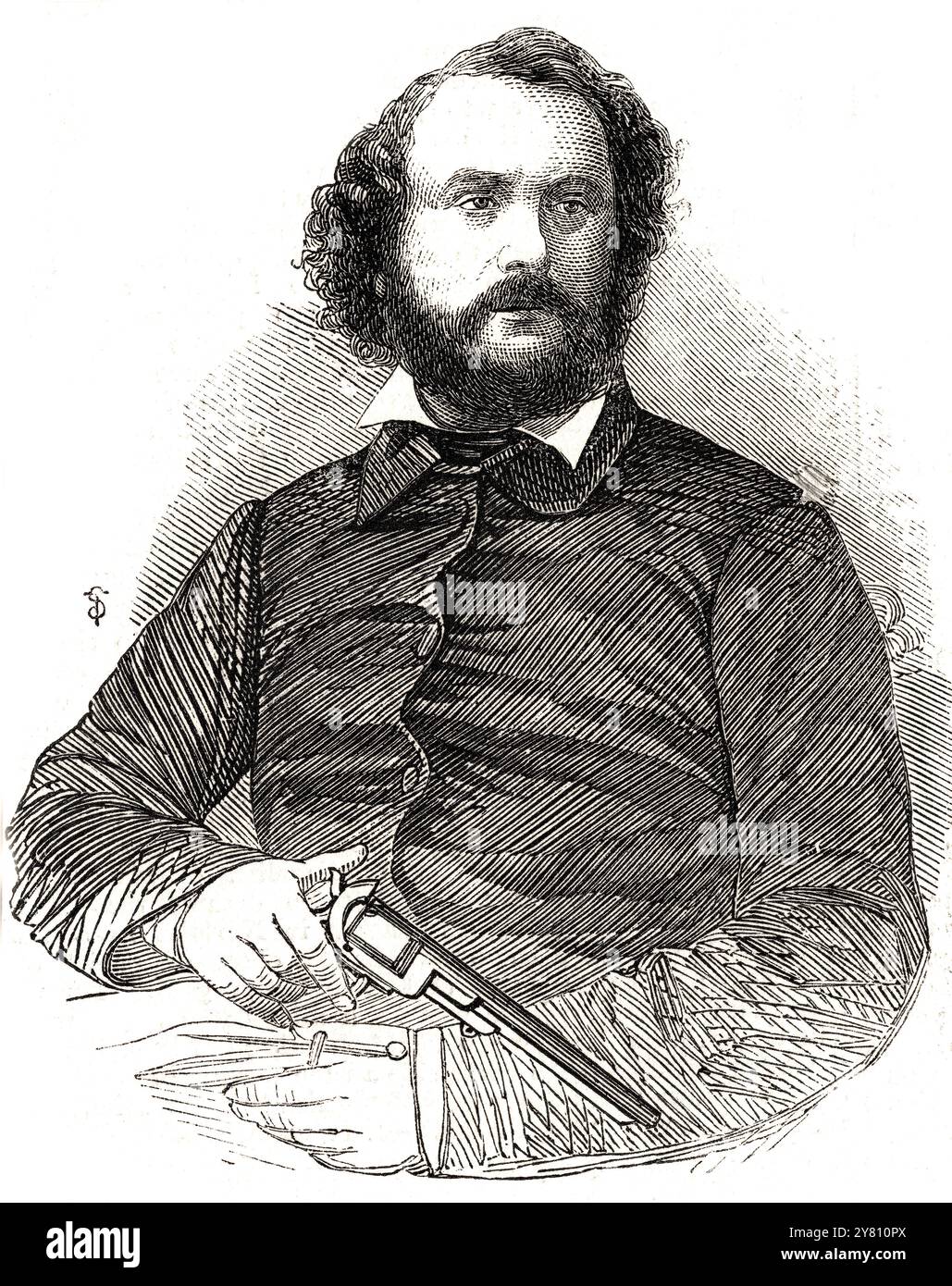 Portrait of Samuel Colt (1814-1862) Historical Engraving Stock Photo ...