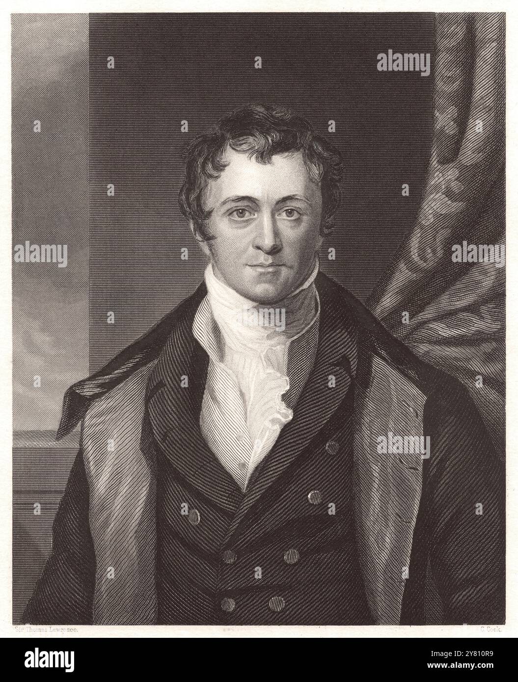 Portrait of Humphry Davy (1778-1829) Historical Engraving Stock Photo ...