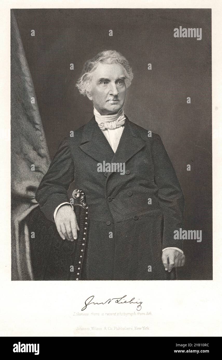 Portrait of Justus von Liebig (1803-1873) Historical Engraving Stock ...