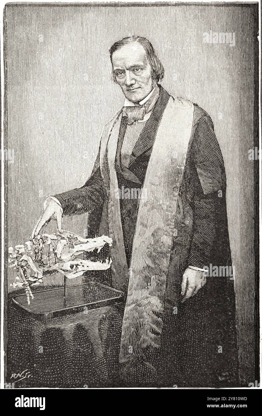 Portrait of Richard Owen (1804-1892) Historical Engraving Stock Photo ...