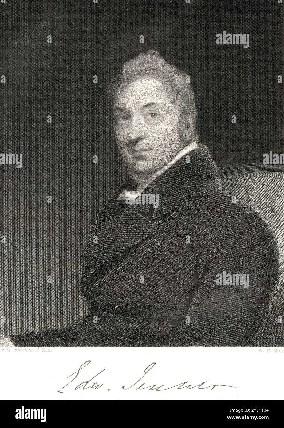 Portrait of Edward Jenner (1749-1823) Historical Engraving Stock Photo ...