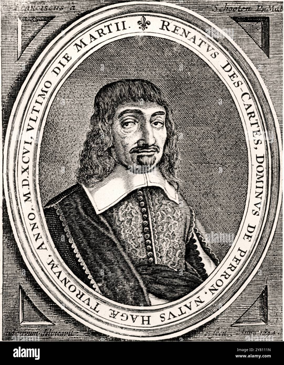 Portrait of Rene Descartes (1596-1650) Historical Engraving Stock Photo ...