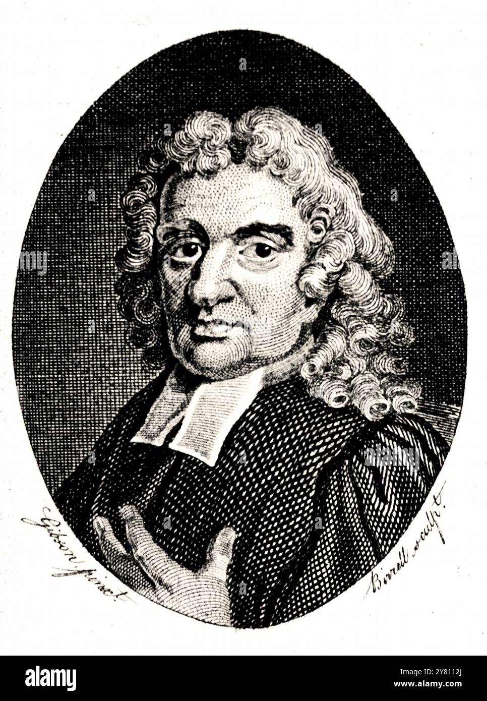 Portrait of John Flamsteed (1646-1719) Historical Engraving Stock Photo ...