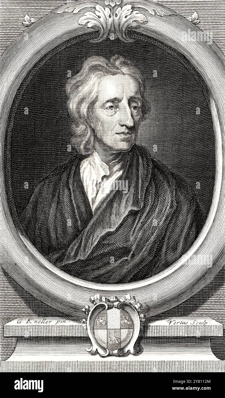 Portrait of John Locke (1632-1704) Historical Engraving Stock Photo - Alamy