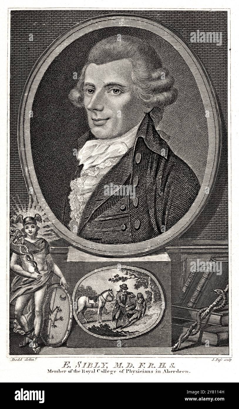 Portrait of Ebenezer Sibly (d1800) - Historical Engraving Stock Photo ...