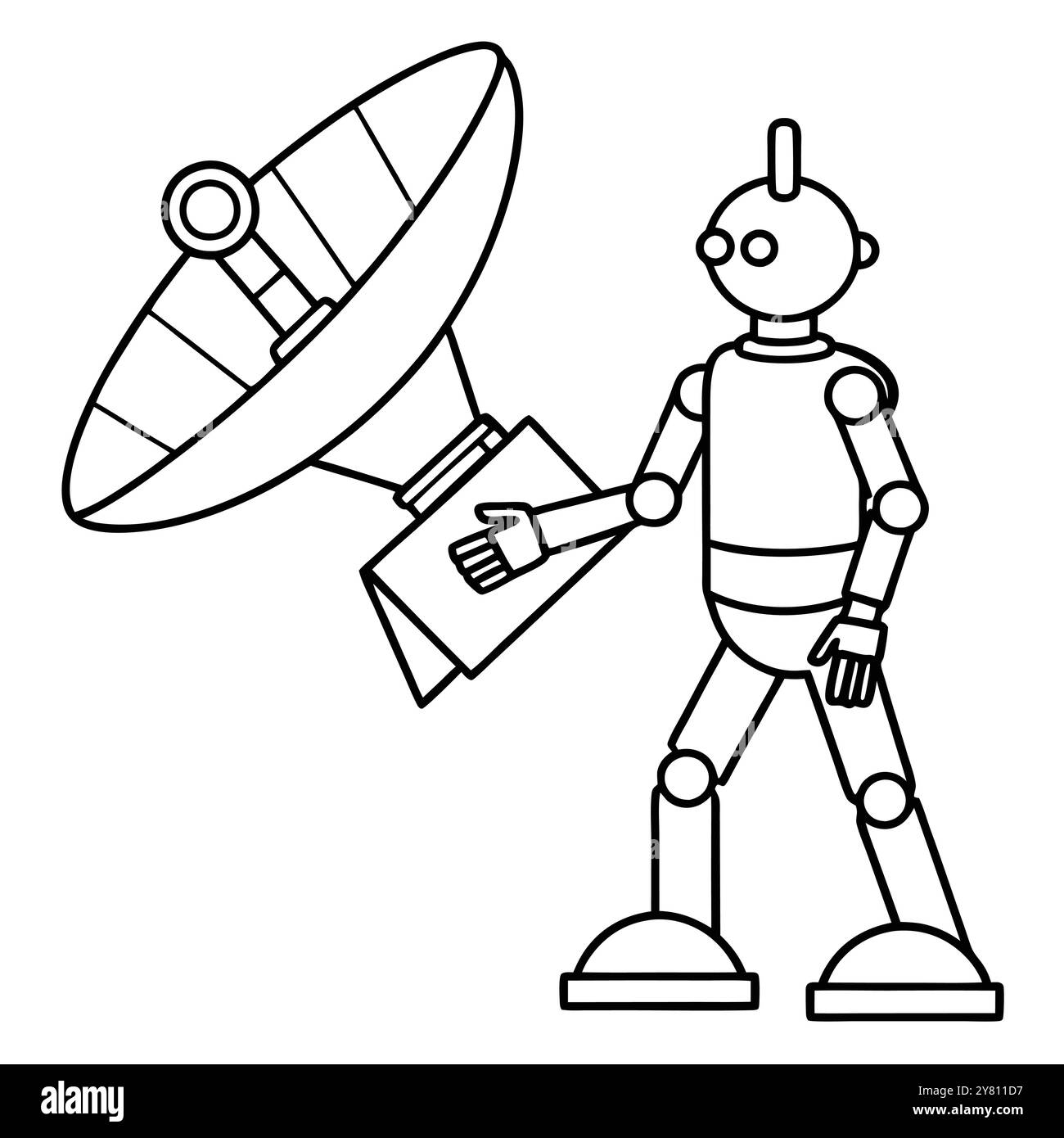 Satellite dish clipart Black and White Stock Photos & Images - Alamy