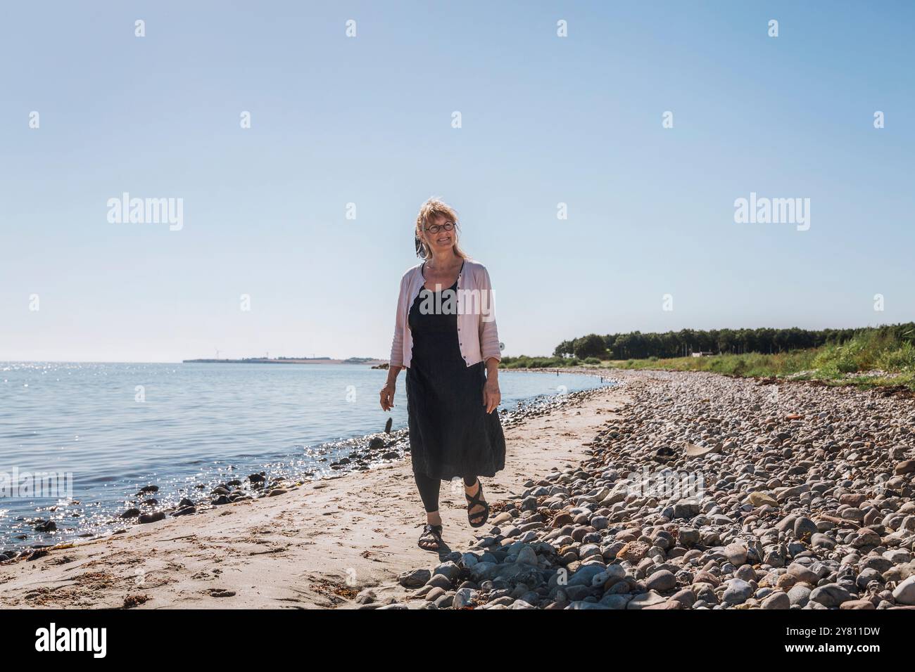 Danish writer Solvej Balle photographed in Marstal on Ærø in Denmark ...
