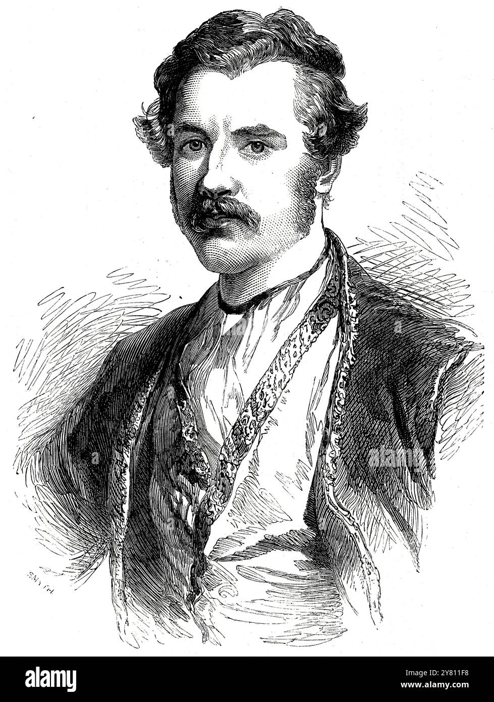 Portrait of Layard, Austen Henry (1817-1894) Historical Engraving Stock ...