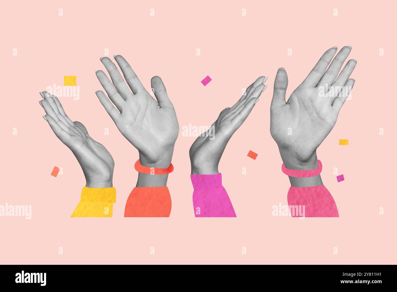 Composite trend artwork 3D sketch image photo collage of many crowd ...