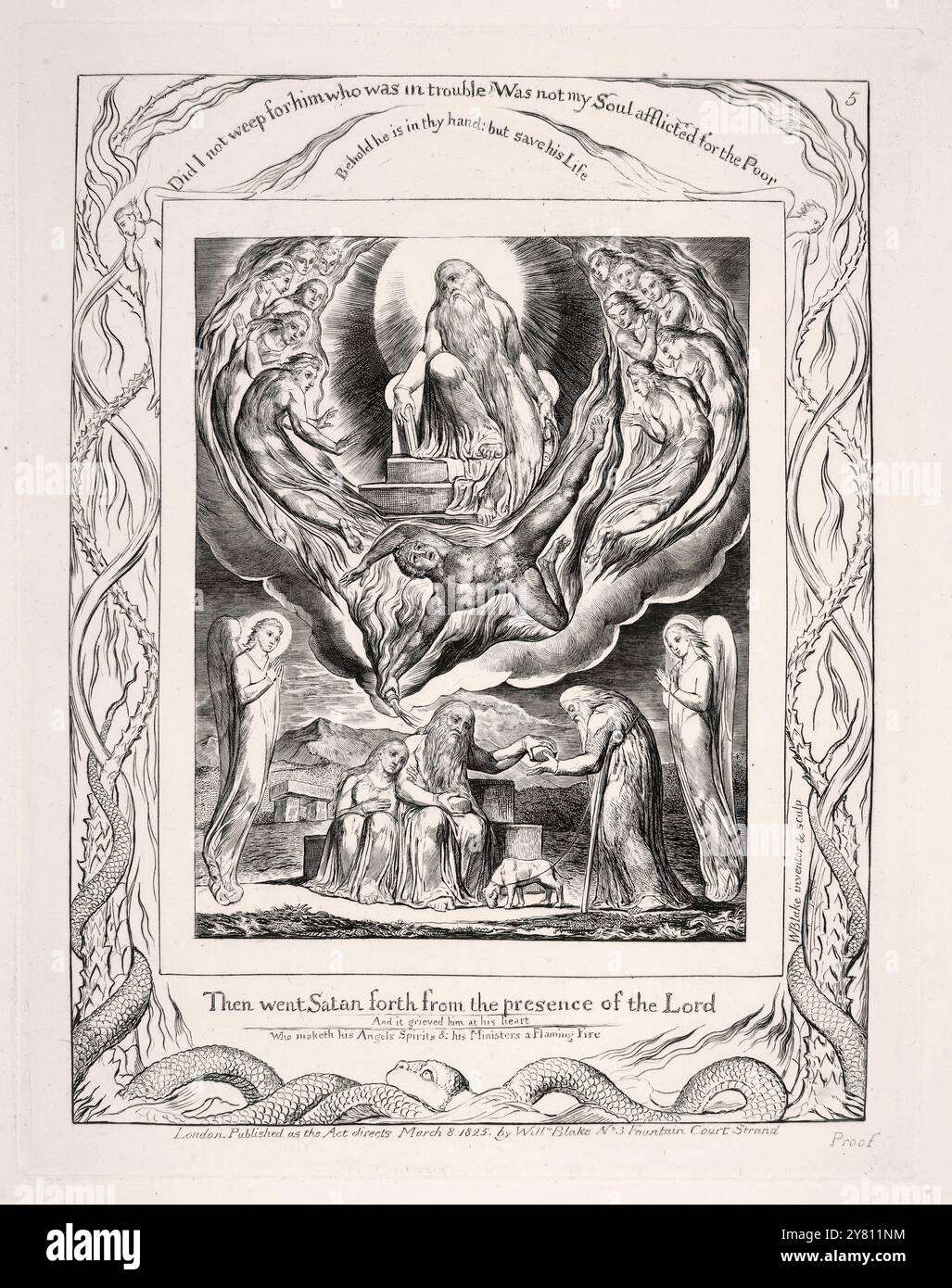 William Blake - Satan Going Forth fron the Presence of the Lord, from ...