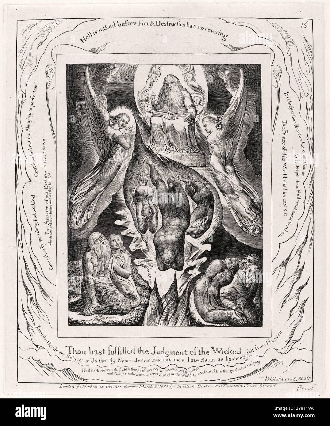William Blake - The Fall of Satan - Engraving Stock Photo - Alamy