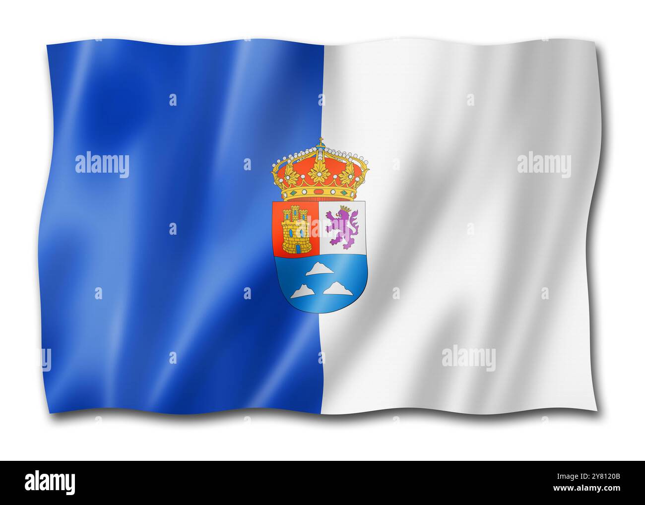 Las Palmas province flag, Spain waving banner collection. 3D ...