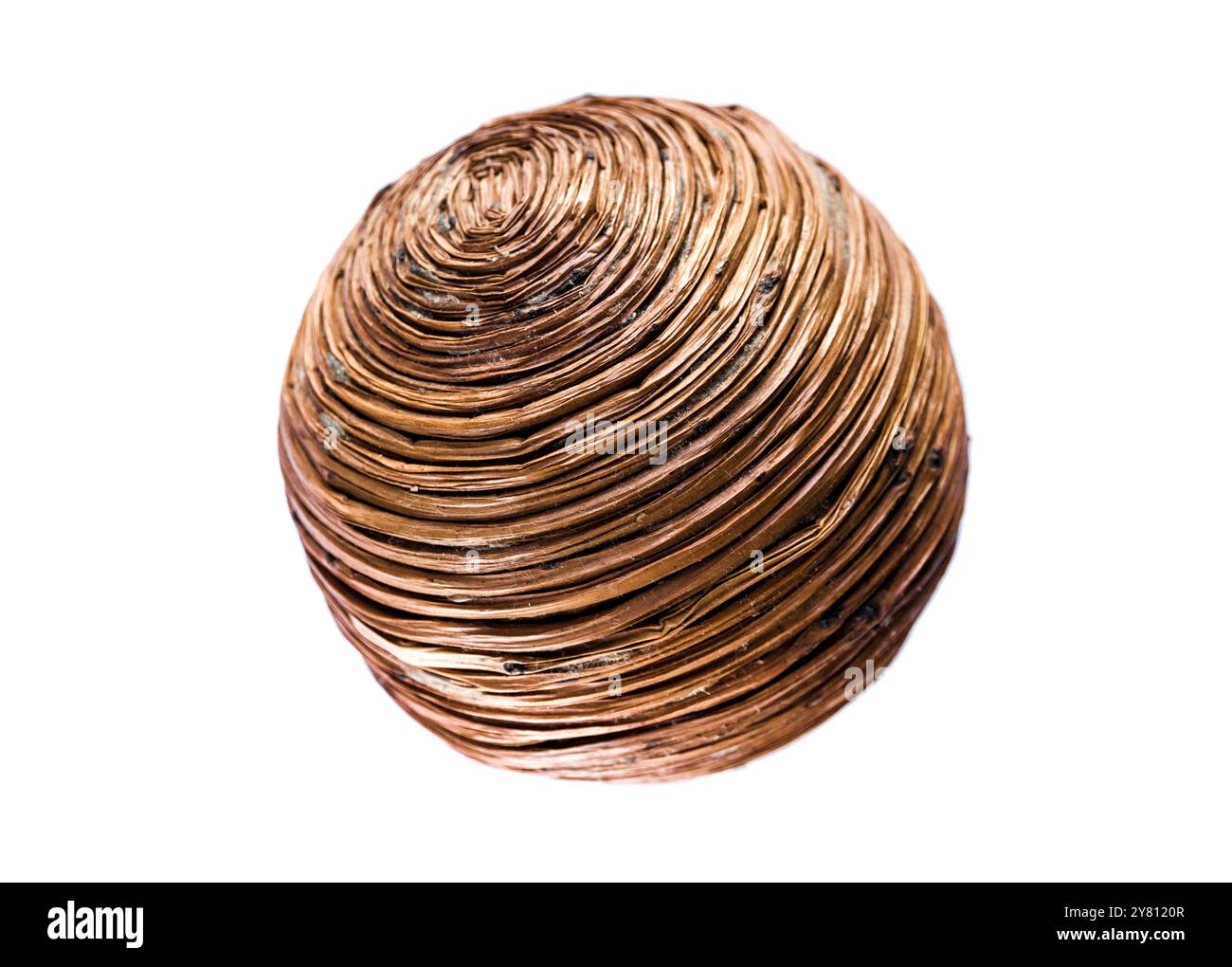 Woven wicker ball isolated on white background Stock Photo - Alamy