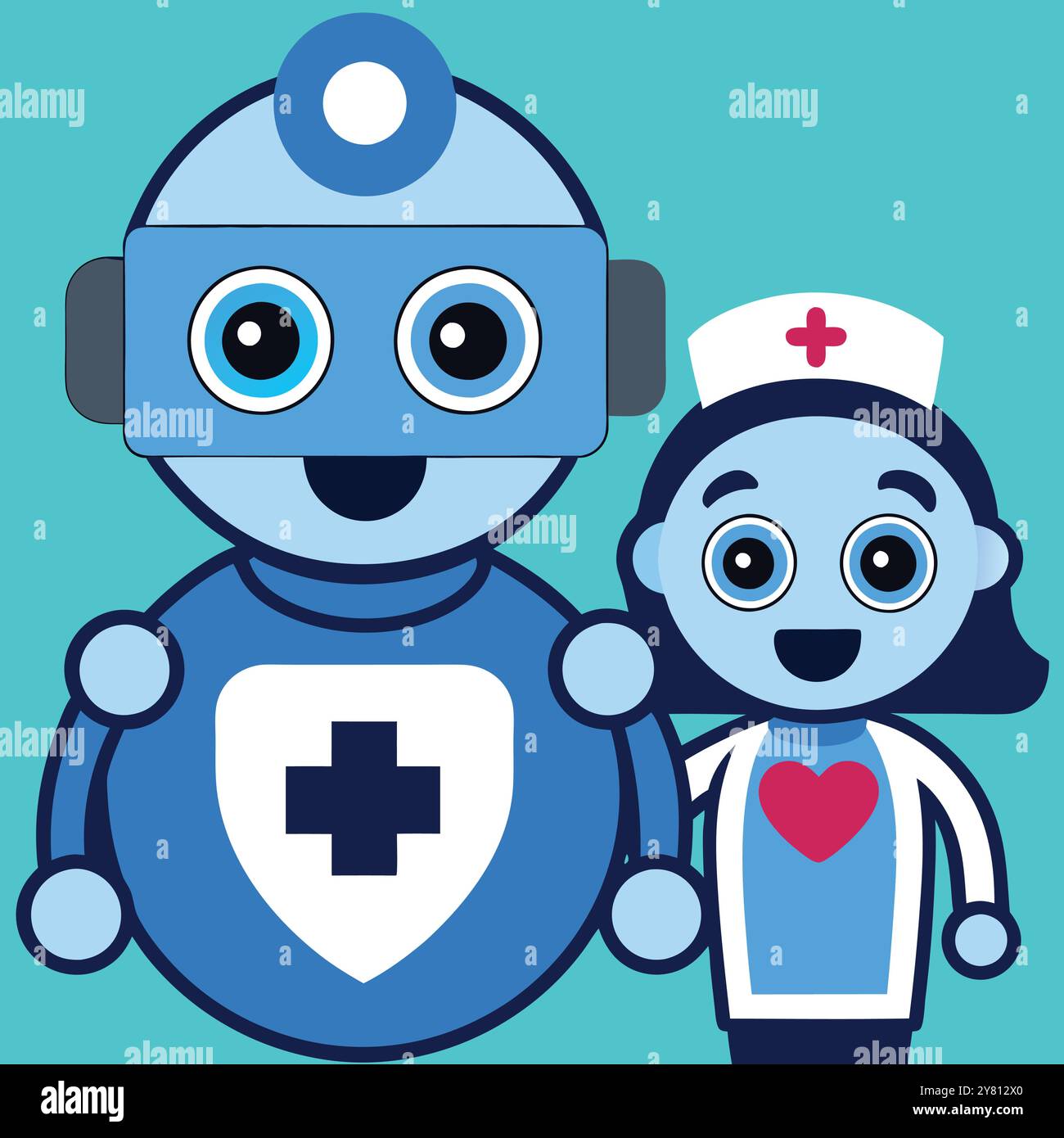 Robot nurse vector vectors hi-res stock photography and images - Alamy