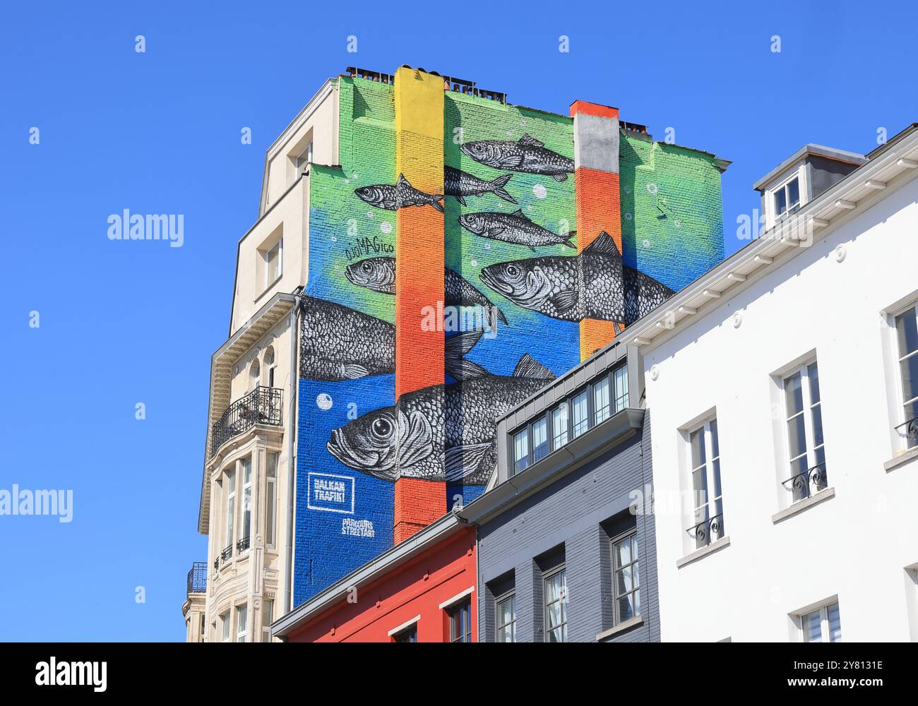 Fish mural next to the Vismet ponds, where the old covered fish market ...