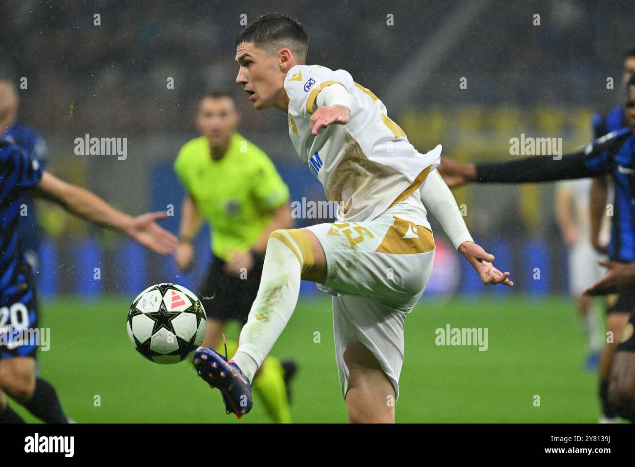 Andrija Maksimovic of FK Crvena Zvezda in action during the UEFA ...