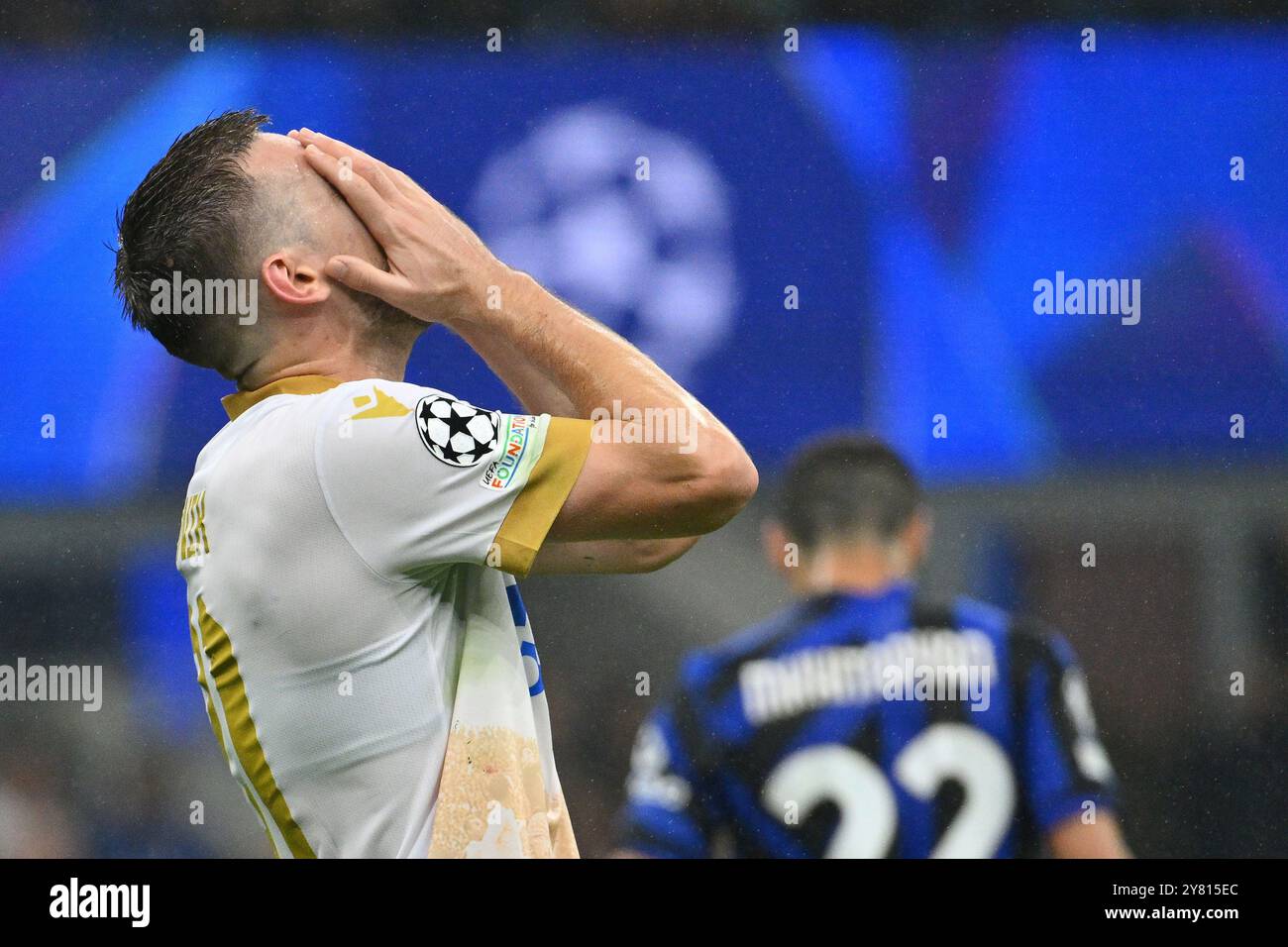 Timi Elsnik of FK Crvena Zvezda in action during the UEFA Champions ...