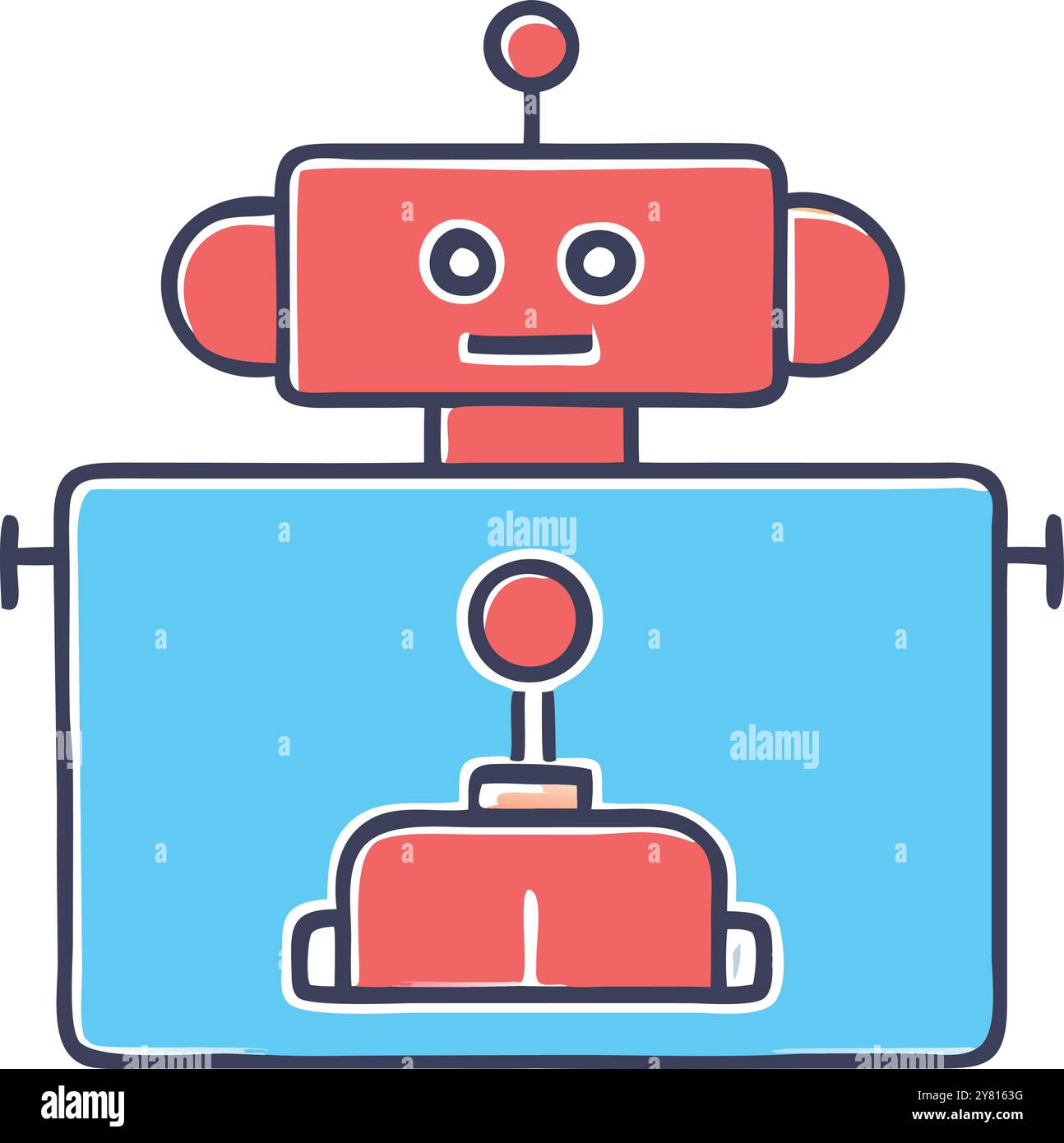 Cute and friendly cartoon robot icon. perfect for representing ...