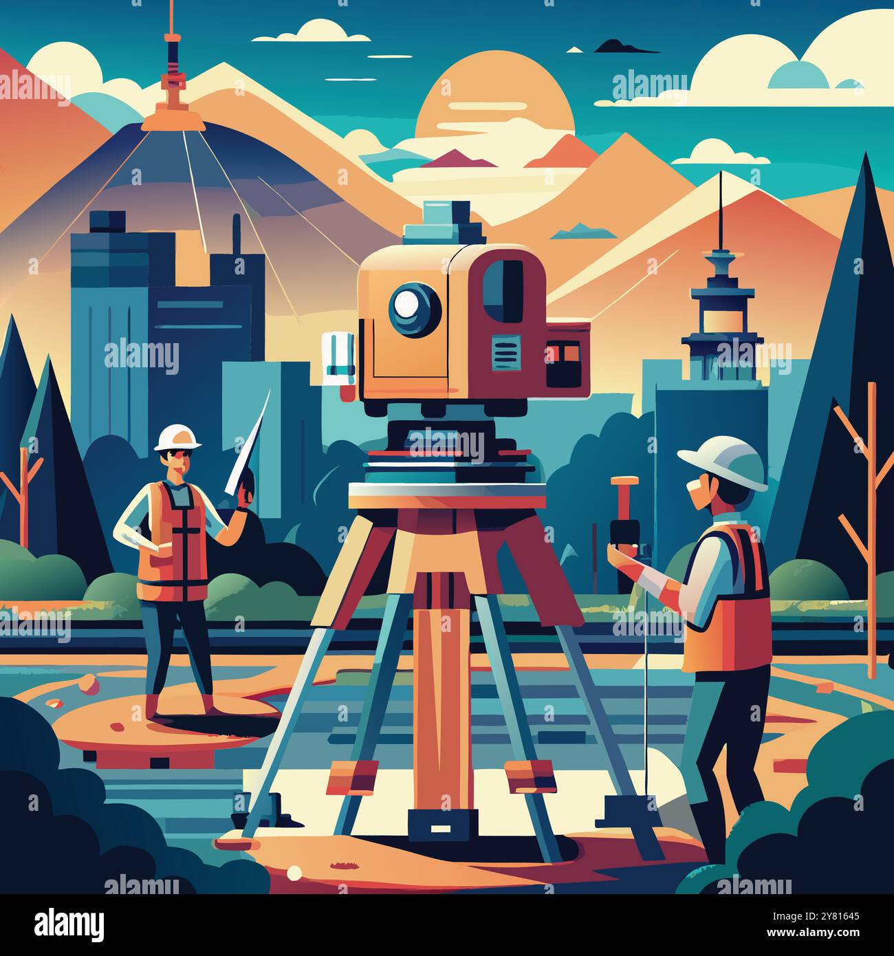 Man in helmet vest using Stock Vector Images - Alamy