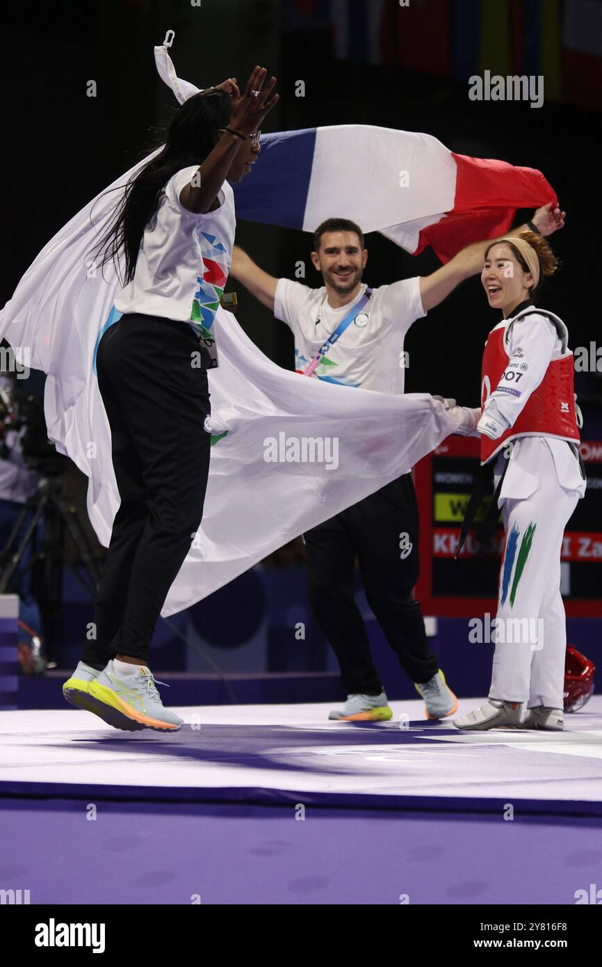 Zakia KHUDADADI of the Refugee Paralympic Team celebrates after winning ...