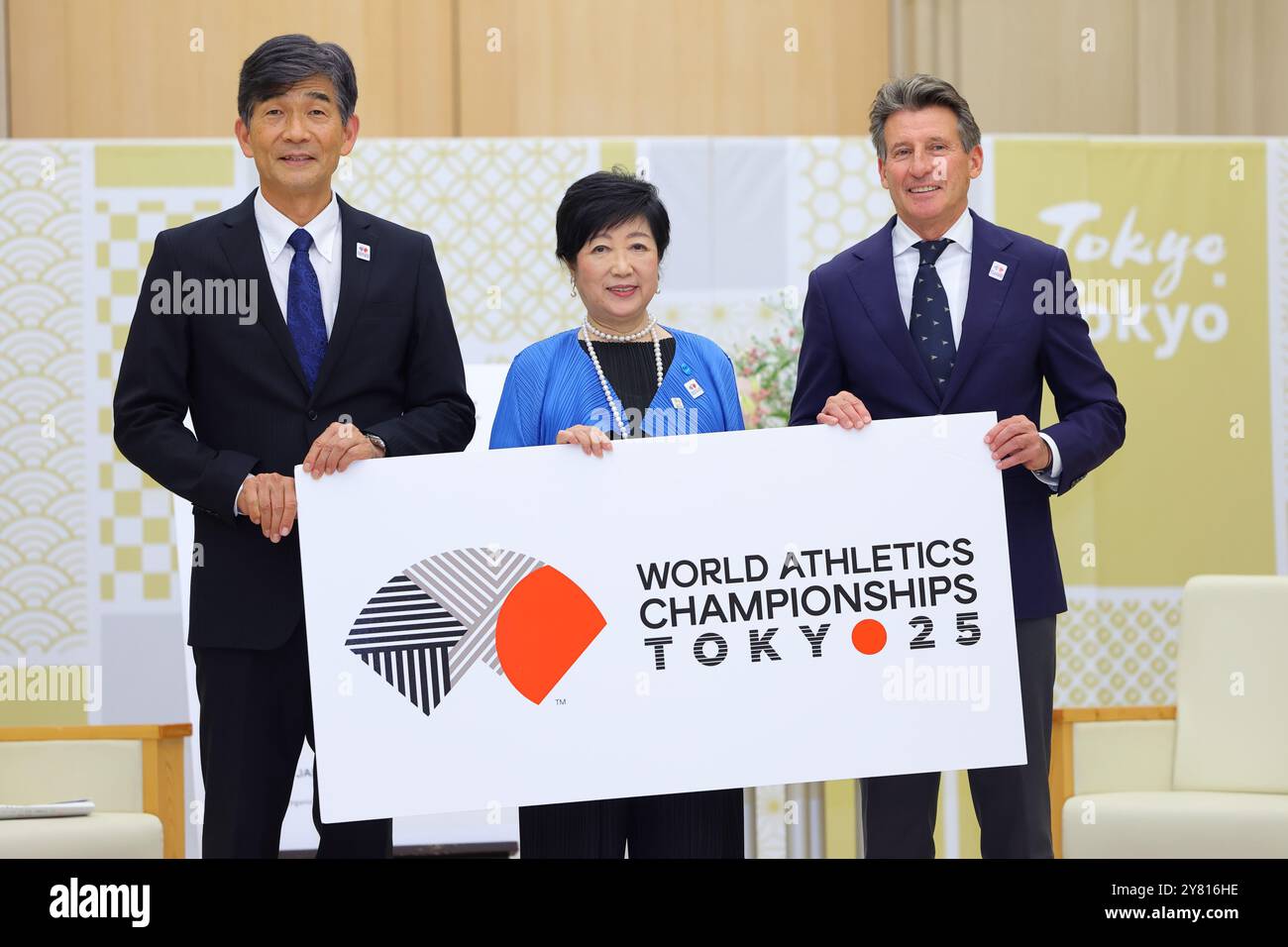 Tokyo, Japan. 2nd Oct, 2024. (L-R) Mitsugi Ogata, Yuriko Koike ...
