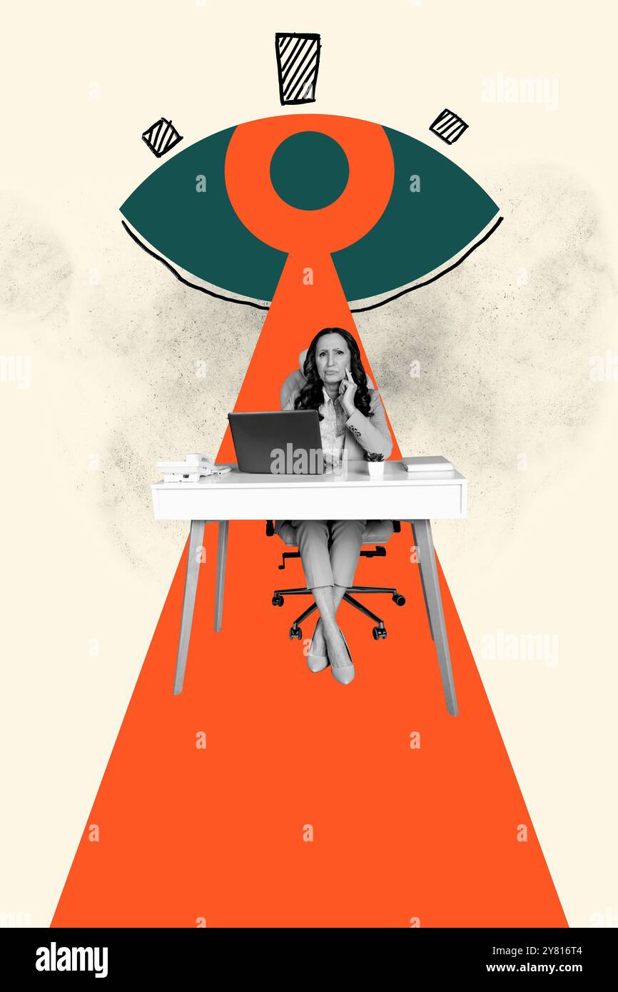 Trend artwork composite sketch image photo collage of eye watch oversee ...