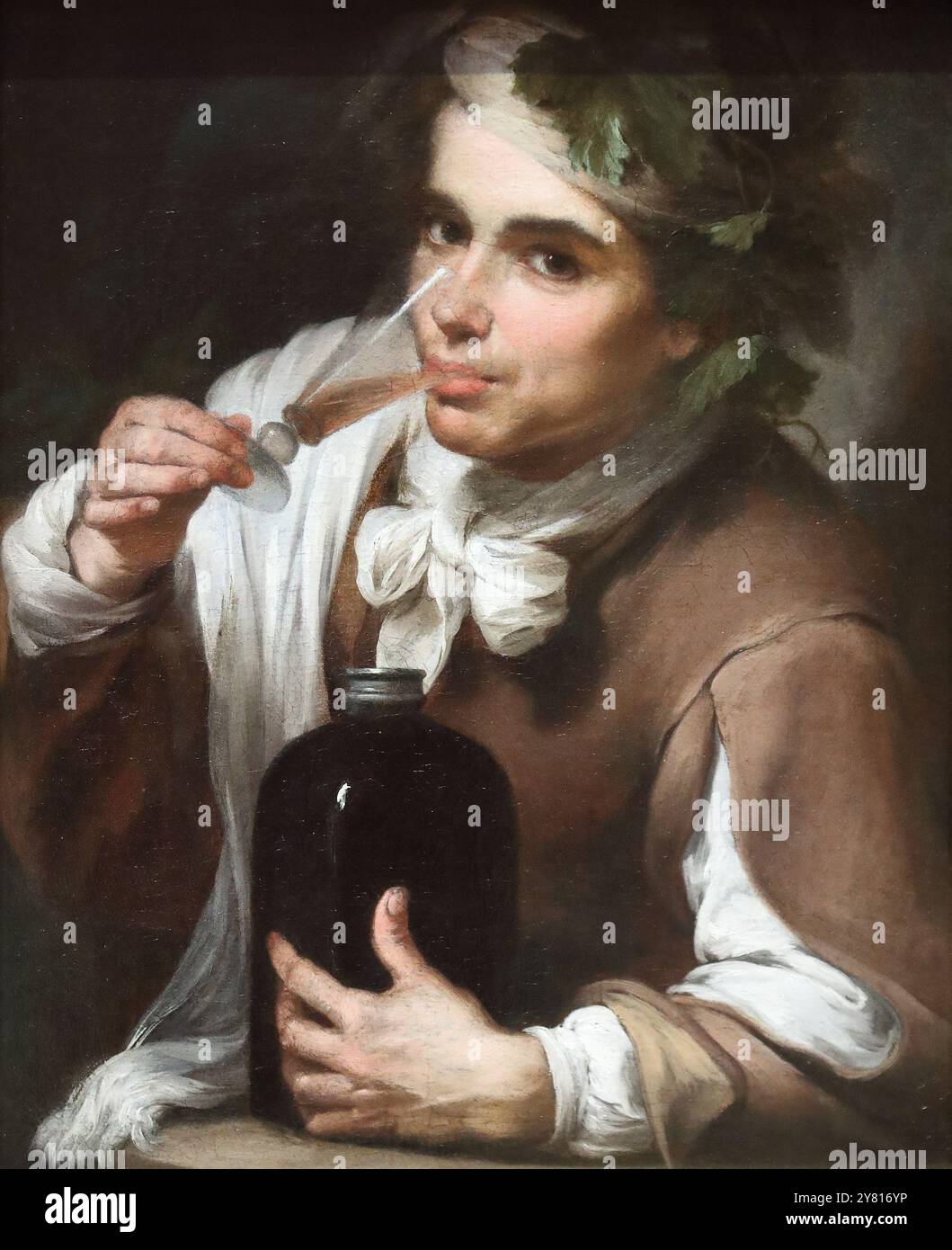 A Young Man Drinking by Spanish Baroque painter Bartholome Esteban ...