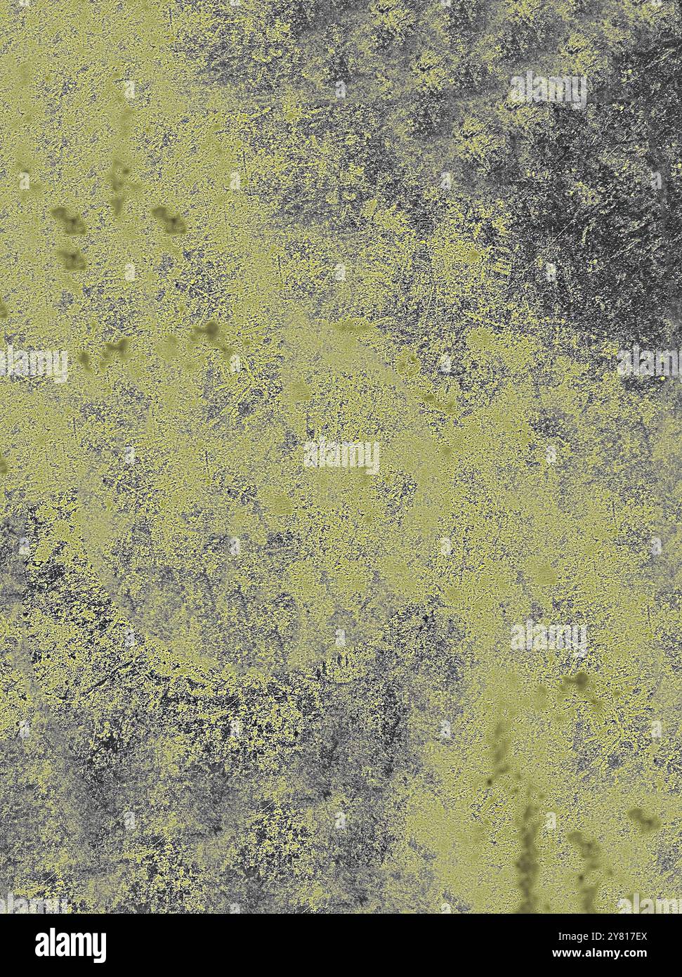 Matte surface with scratches and spots on the mustard-colored surface ...