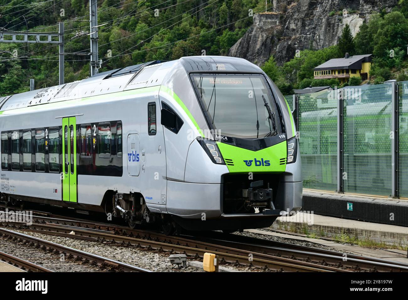 BLS operated Stadler Flirt / MIKA EMU at Brig station, Valais ...