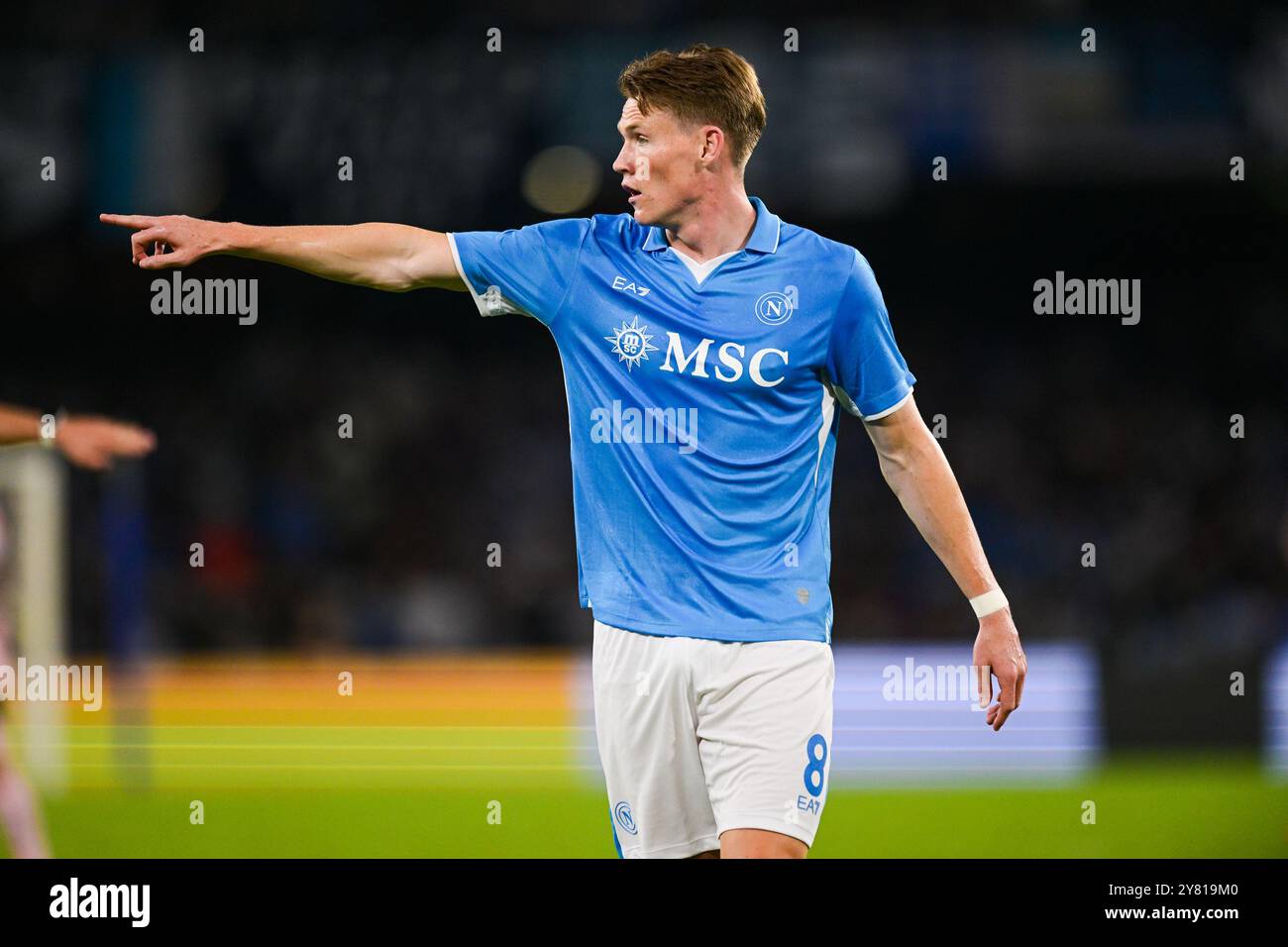 Scott McTominay of SSC Napoli gestures during the Coppa Italia ...
