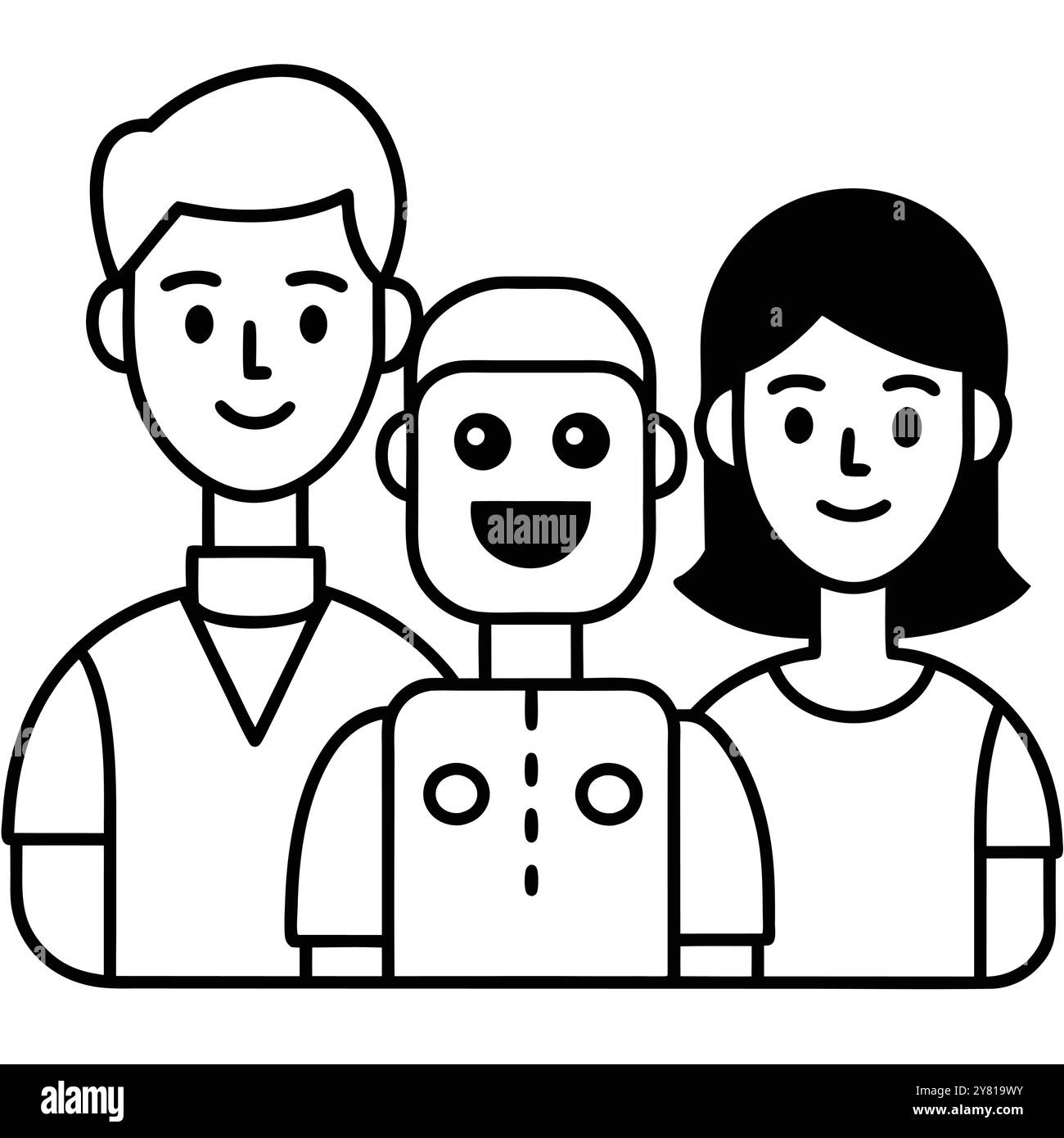 Teamwork smiling vector vectors Black and White Stock Photos & Images ...