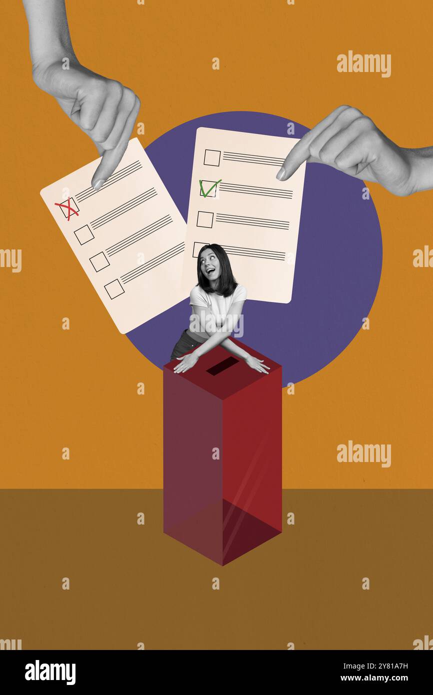 Composite trend artwork 3D collage of call election choice democracy ...