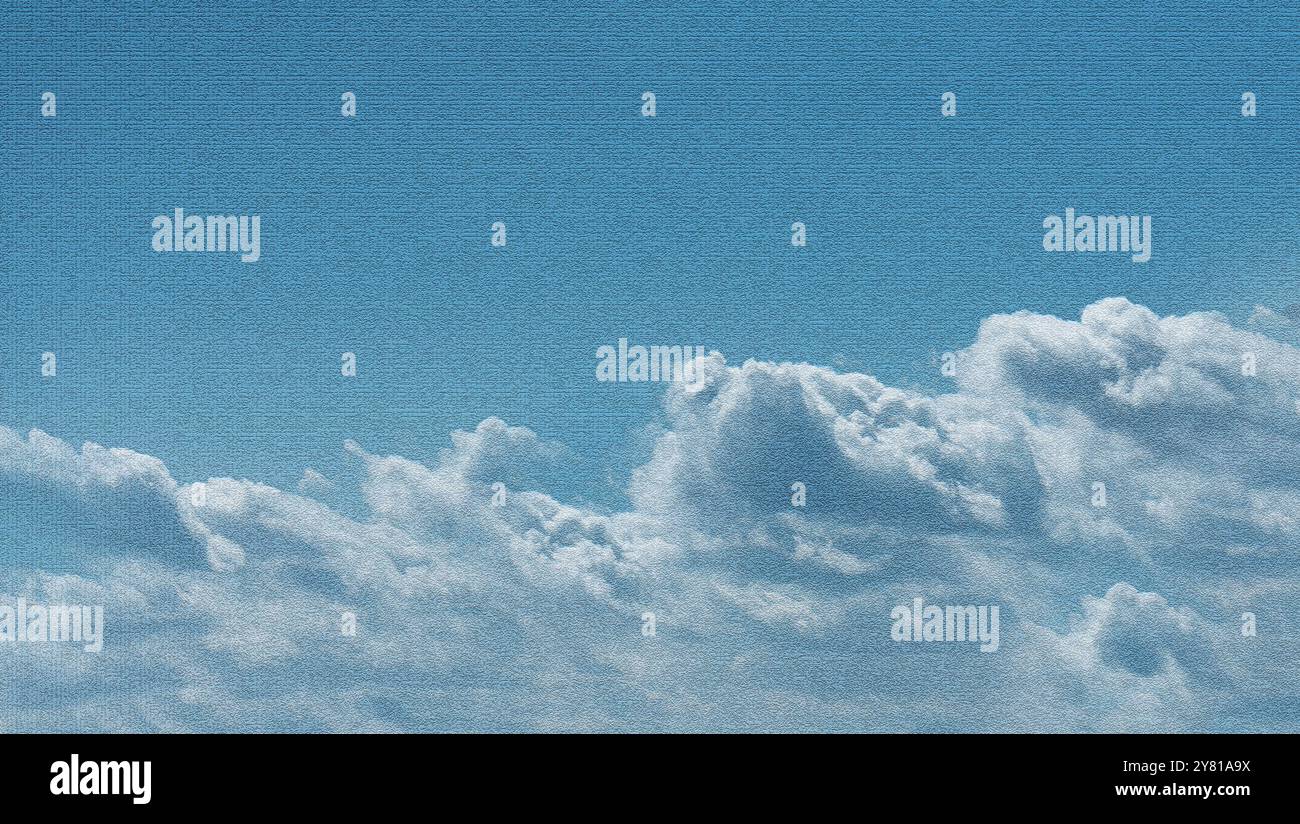 Painted cumulus clouds of gray-blue color on a rough surface Stock ...