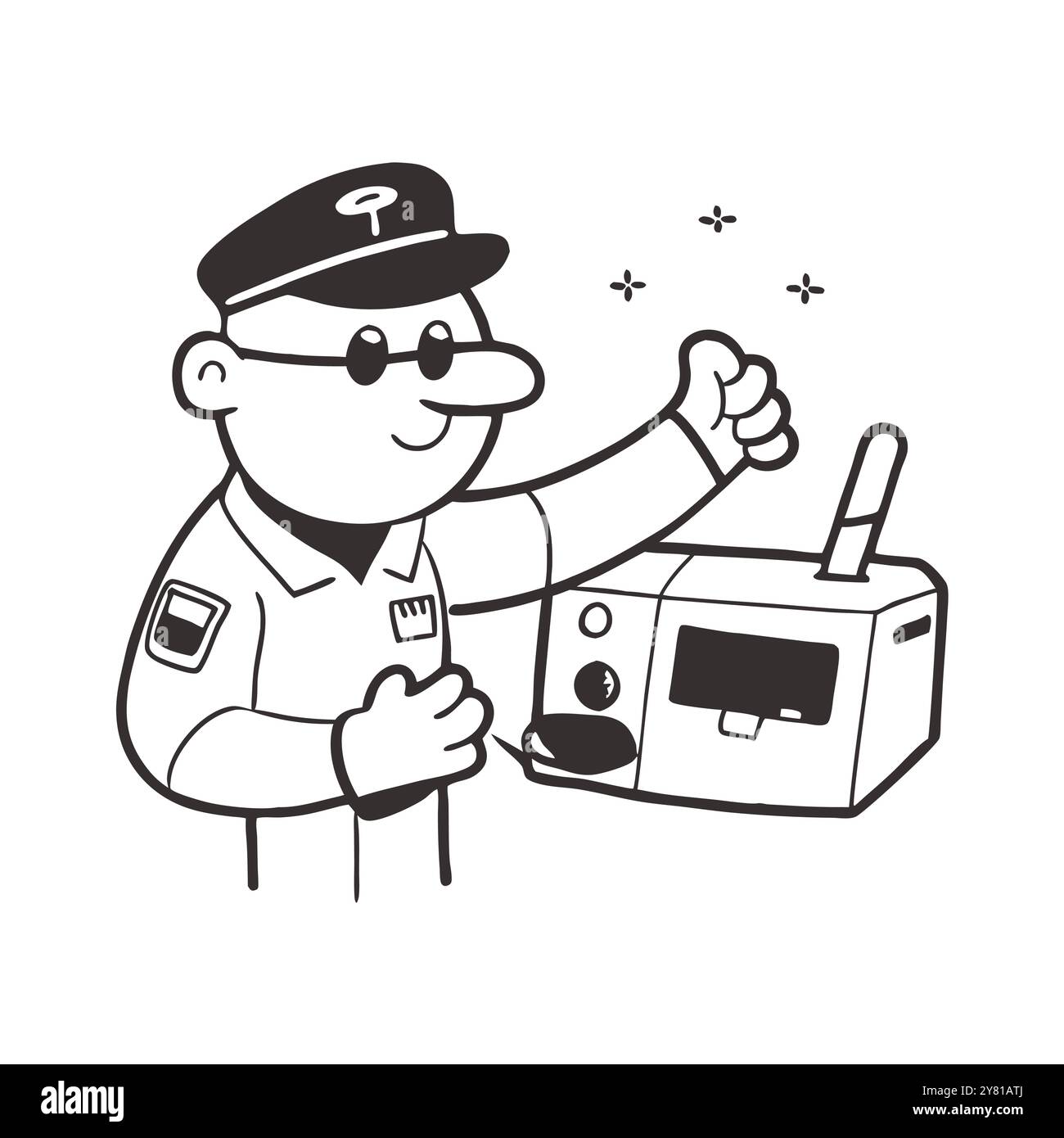 Radio operator cartoon hi-res stock photography and images - Alamy