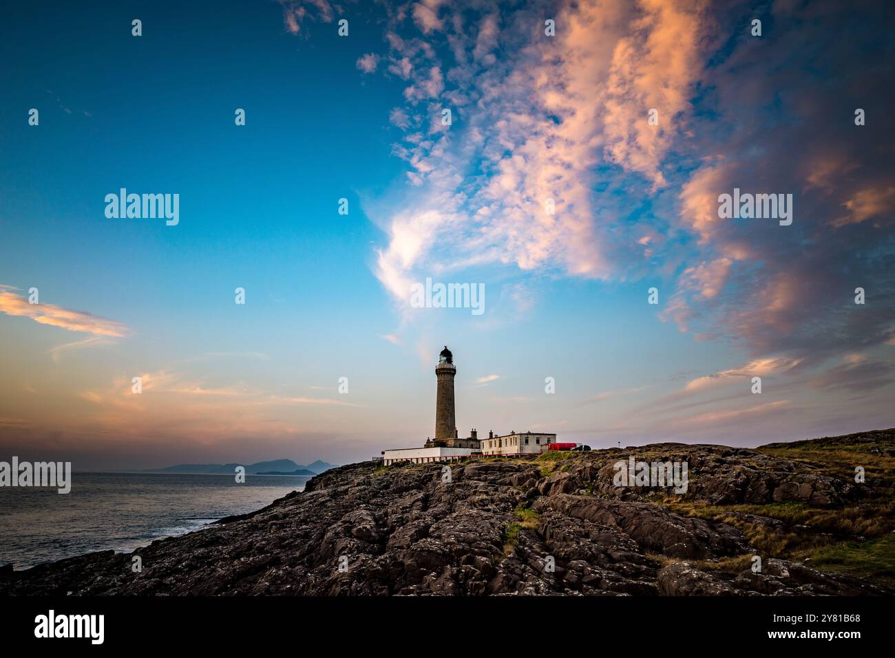 Sunset at Ardnamurchan Lighthouse, Kilchoan, Scottish Highlands Stock ...