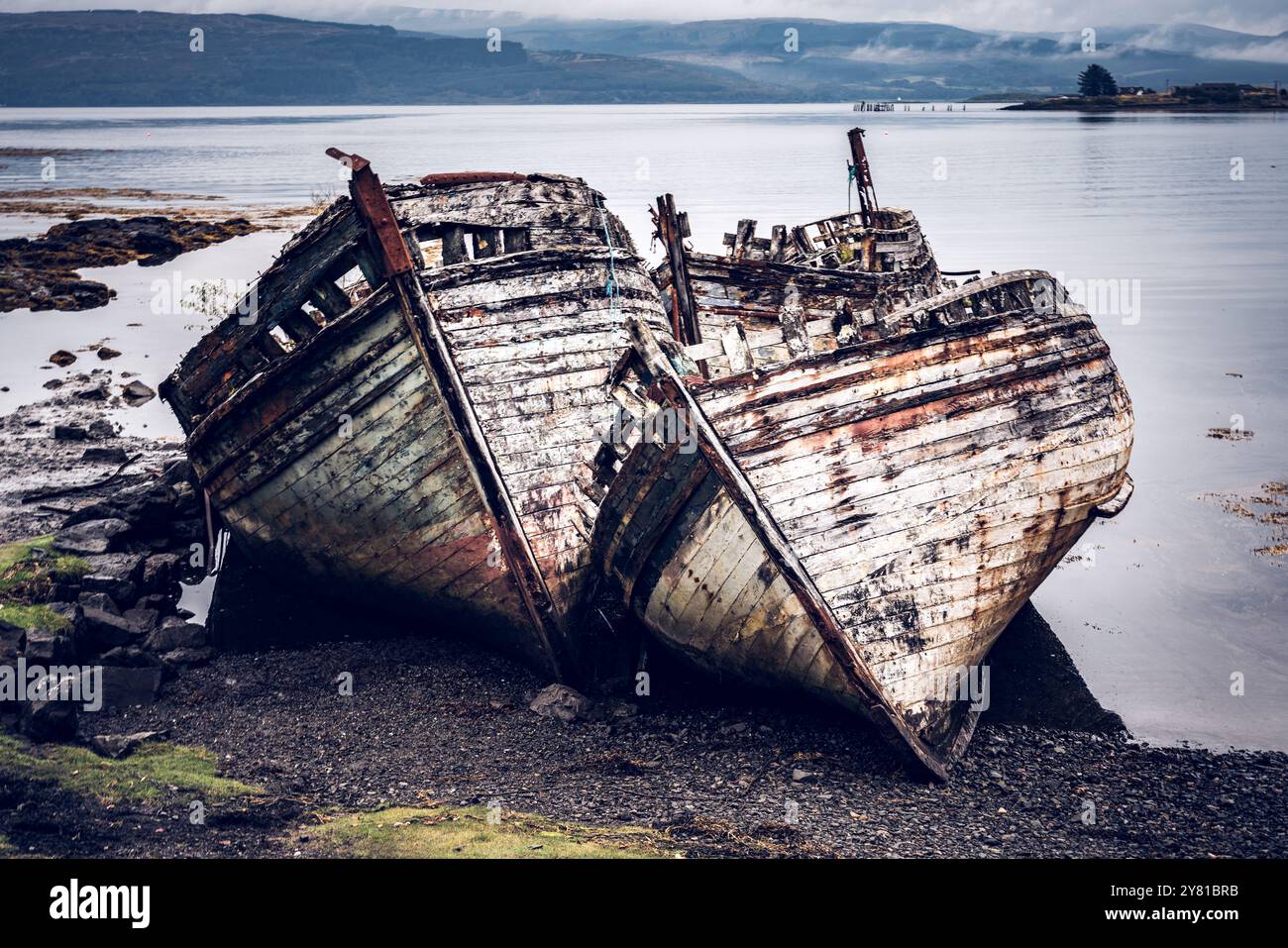 Shipwrecks at Salen, Isle of Mull, Scottish Highlands Stock Photo - Alamy