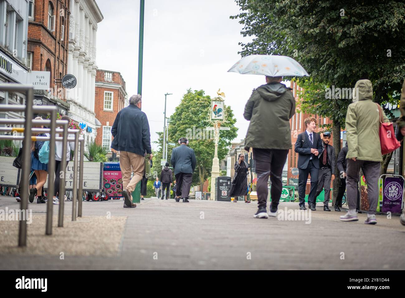SUTTON, LONDON- SEPTEMBER 10, 2024: Sutton High Street. Main street of ...