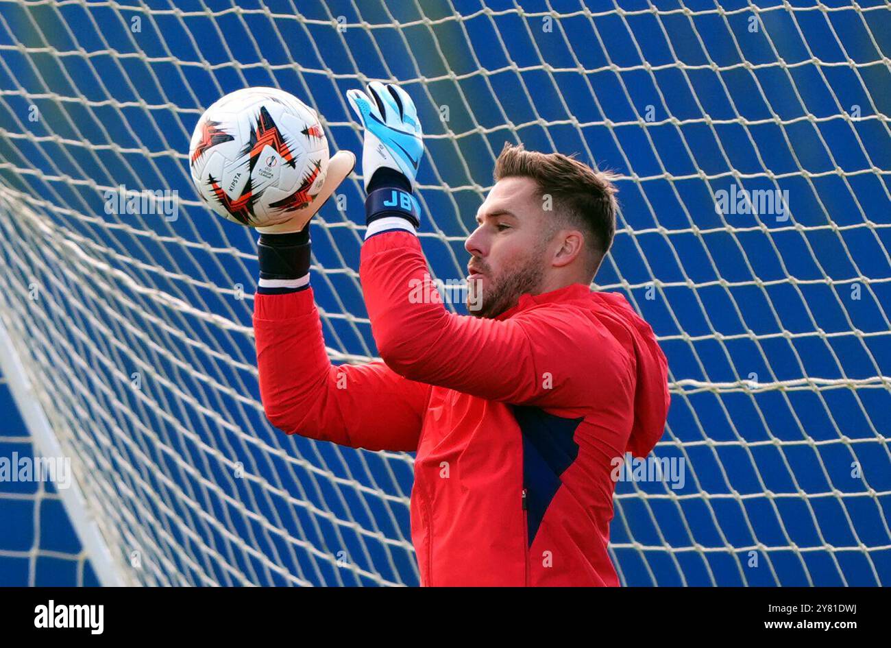 Rangers goalkeeper Jack Butland during a training session at Rangers ...