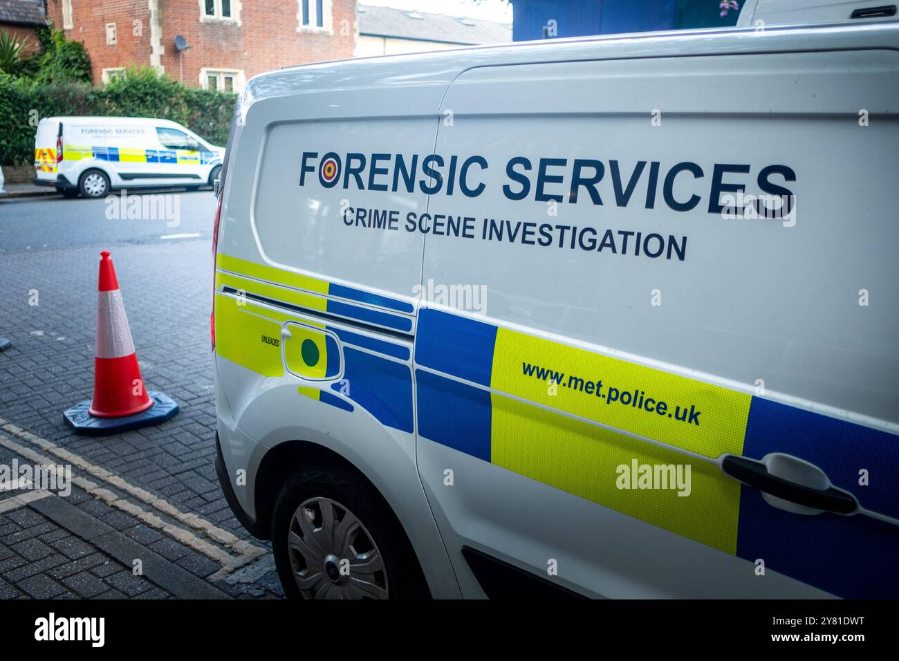 LONDON- SEPTEMBER 13, 2024: British Forensic Services Crime Scene Investigation police vehicle ...