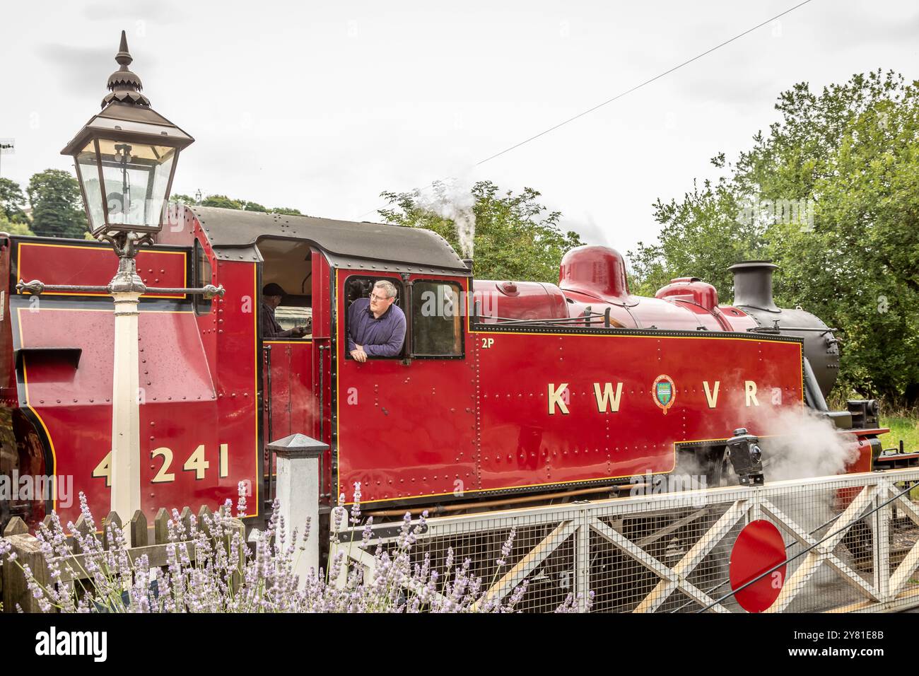 KWVR '2MT' 2-6-2T No. 41241 arrives at Oakworth on the Keighley and ...