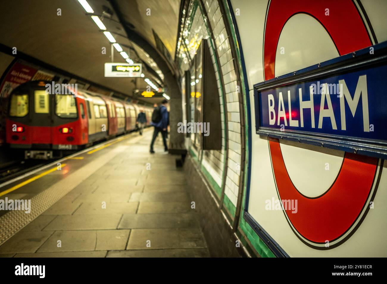LONDON- SEPTMEBER 13, 2024: Balham London Underground logo on station ...
