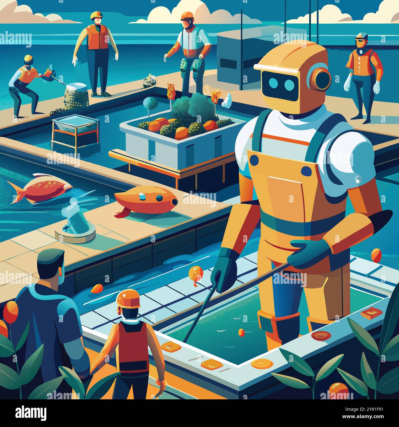 Fish farming robots hi-res stock photography and images - Alamy