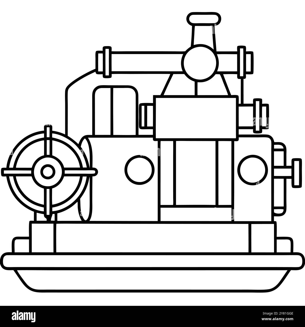 A simple line art illustration of a pump. This icon is ideal for ...